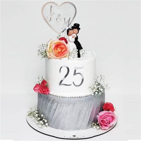 25th Wedding Anniversary Cakes Design