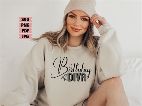 Birthday Diva Svg Png Birthday Queen Svg Birthday Design Cut Etsy
