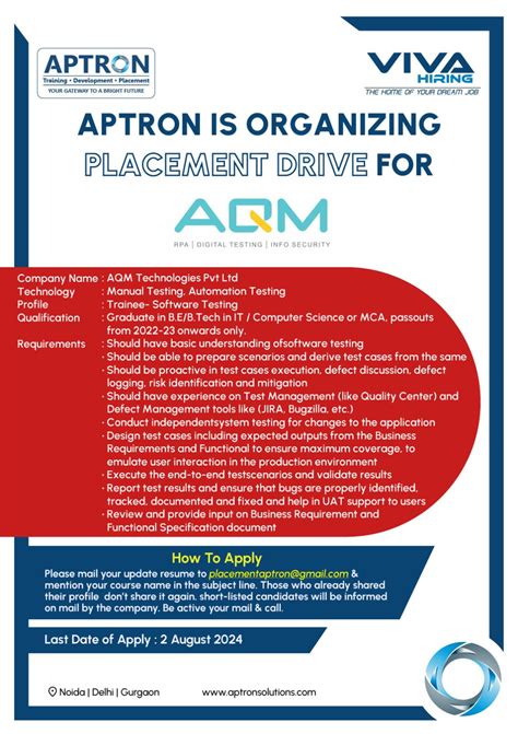 Aptron On Linkedin Aptron Vivahiring Placement2024 Career