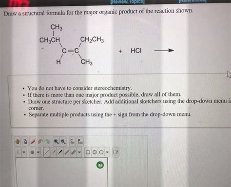 Solved Review Topics Draw A Structural Formula For The Major