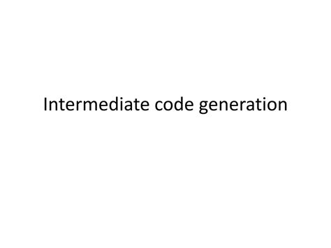 intermediate code generation in compiler design pdf