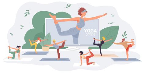 Yoga Fitness Internet Classes For Home Training 7955003 Vector Art At