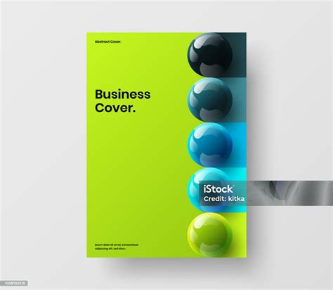 Vivid Pamphlet A4 Vector Design Layout Clean Realistic Spheres Flyer