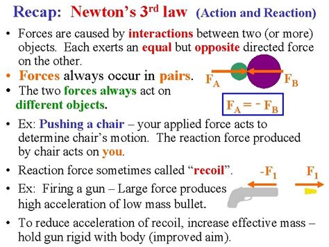 Recap Newtons 3 Rd Law Action And Reaction