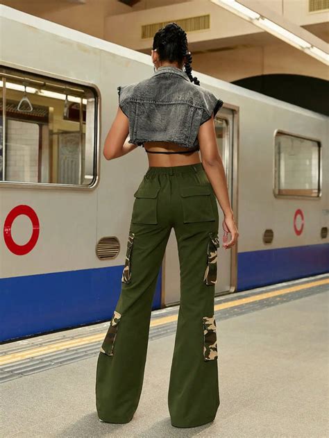 Flare Camo Cargo Pants Cyber Techwear®