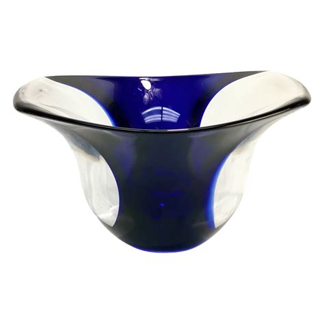 Orrefors Lars Hellsten Orion Crystal Glass Bowl Sweden 20th