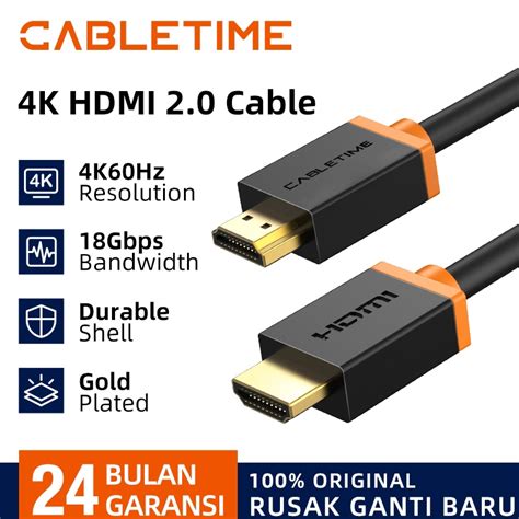 Jual Kode R4b Cabletime Kabel Hdmi Ultra Hd 4k High Speed Male To Male