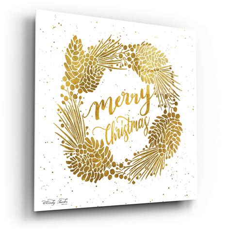 The Holiday Aisle® Merry Christmas Gold Wreath By Cindy Jacobs