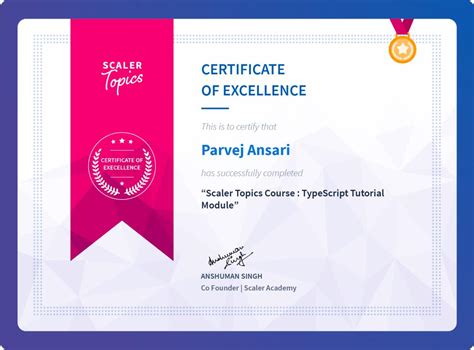 I Have Completed Typescript Tutorial On Scaler Topics Parvej Ansari