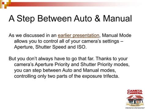 Using Aperture And Shutter Priority Modes On Your DSLR PPT