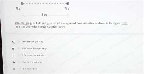 solved two charges q1 3μc and q2 −1μc are separated from