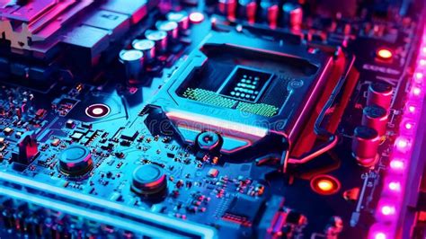 A Computer Motherboard With Flames Coming Out Of It Stock Video Video