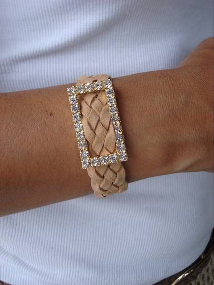 P1824 Bracelete camurça nude Elo7 Produtos Especiais Bracelete