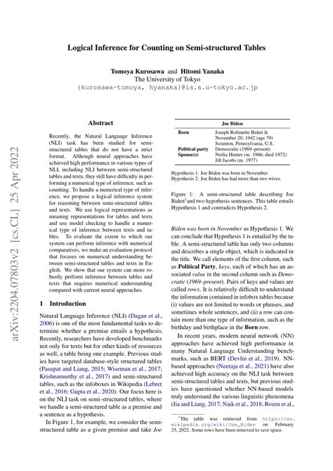 Pdf Logical Inference For Counting On Semi Structured Tables