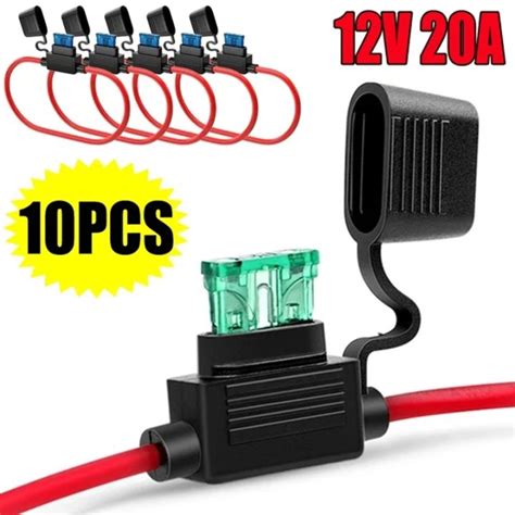 Car Fuse Holder Mini Blade Adapter Splash Proof Box For 12v 30a In Line