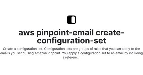 Aws Pinpoint Email Create Configuration Set Fig