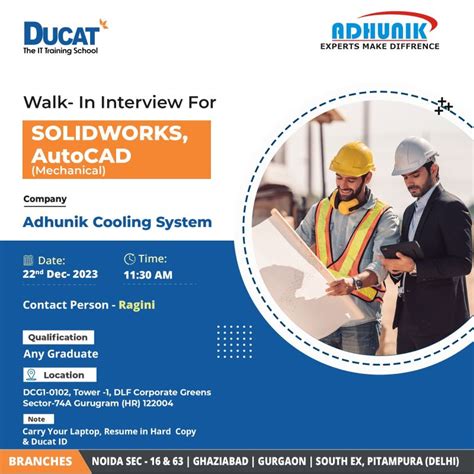 Ducat India On Linkedin Autocad Solidworks Placement Interview