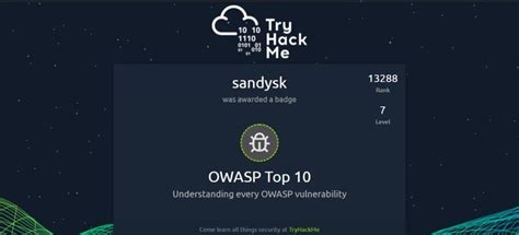 Sandesh Kurhade On Linkedin Tryhackme Cybersecurity Owasptop10