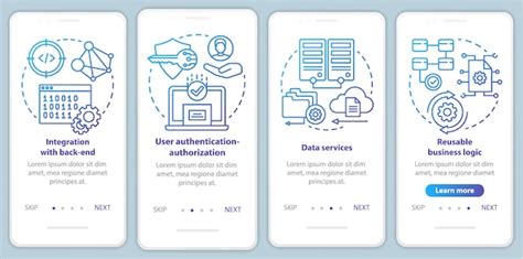 Premium Vector Software Development Onboarding Mobile App Page Screen