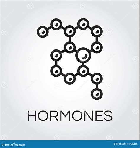 Symbol Of Hormones Chain In Abstract Linear Style Black Icon Stock