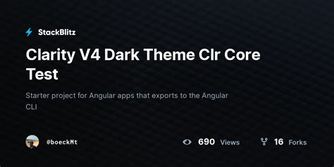 Clarity V4 Dark Theme Clr Core Test StackBlitz