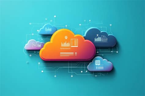 Cloud Computing Network With Data Flow Premium Ai Generated Image