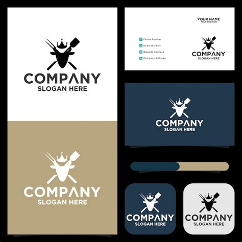 포크와 스푼으로 암소 머리 프리미엄 벡터