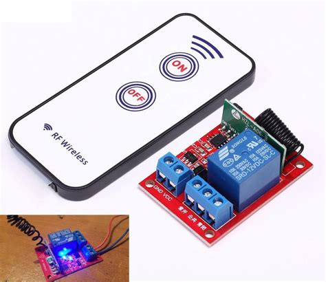Wireless Relay Module Incl Remote Control 12V 1 Channel 433Mhz RF OTRONIC
