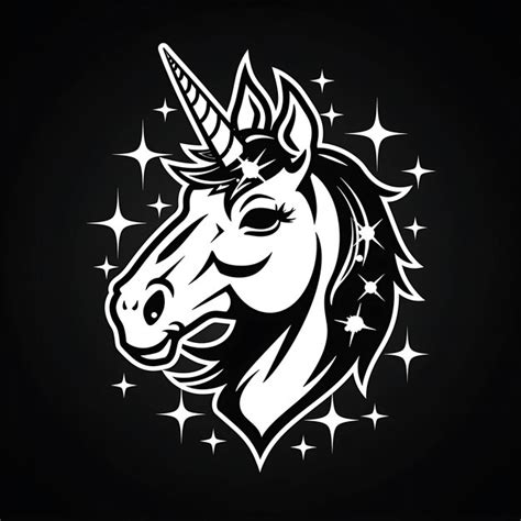 Premium Photo Mystical Unicorn Clan Badge With Unicorn Head And Stars
