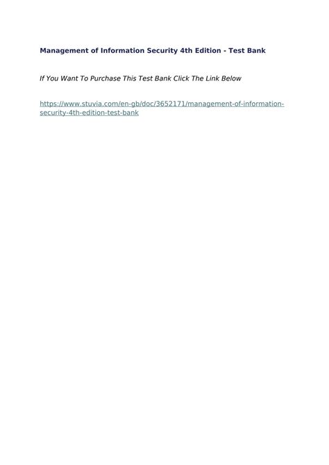 management of information security 4th edition test bank by