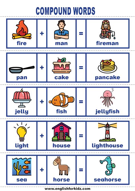 Compound Words List With Pictures