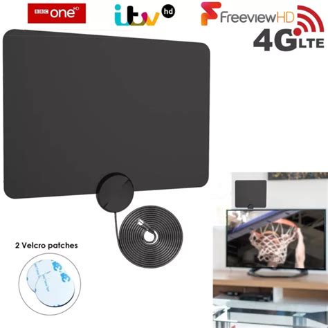INDOOR G TV Aerial For Freeview Digital K HD TV High Gain Portable Aerial PicClick UK