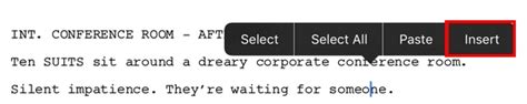 In The Final Draft Mobile App For Ipad How Do I Insert A New Scriptnotes Marker Final Draft