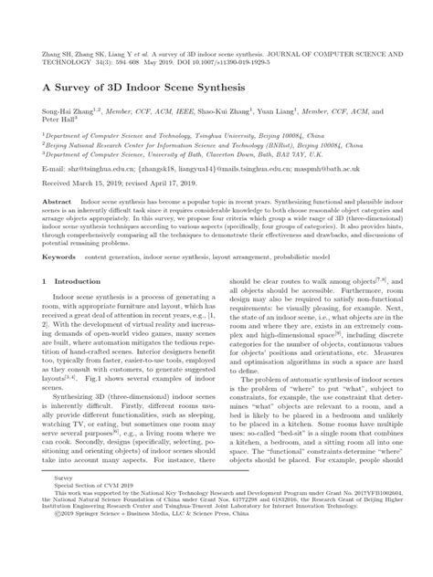 A Survey Of 3d Indoor Scene Synthesis Pdf 3 D Computer Graphics Artificial Neural Network