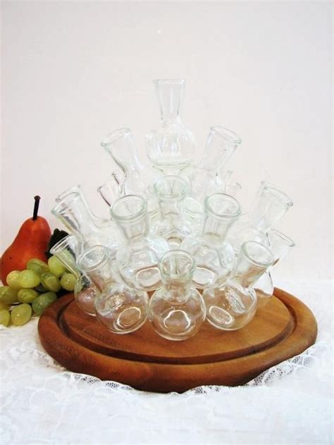 Vintage Clustered Glass Bud Vases 25 Bud Vase Cluster Pyramid 2 Pc