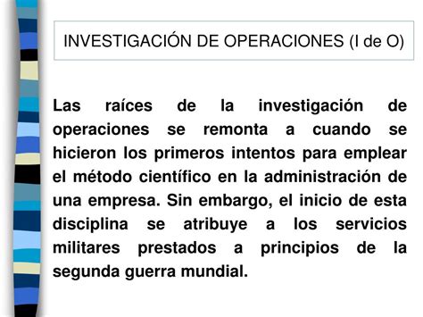 Ppt InvestigaciÓn De Operaciones Powerpoint Presentation Free