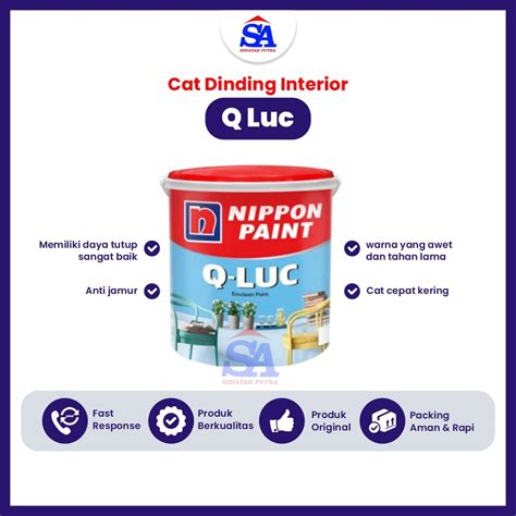 Jual PROMO CAT TEMBOK QLUC 5 KG LENGKAP WARNA NIPPON PAINT TERMURAH DAN