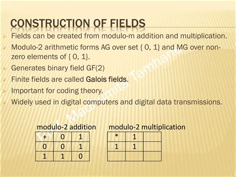 basic galois field arithmatics required for error control codes pdf
