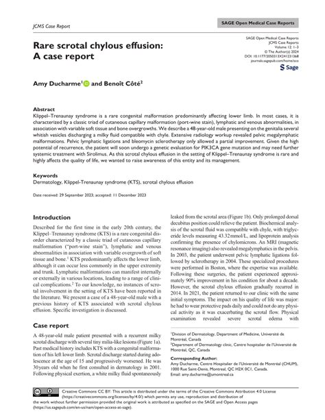 Pdf Rare Scrotal Chylous Effusion A Case Report