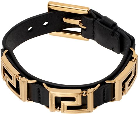Versace Black Leather Bracelet Versace