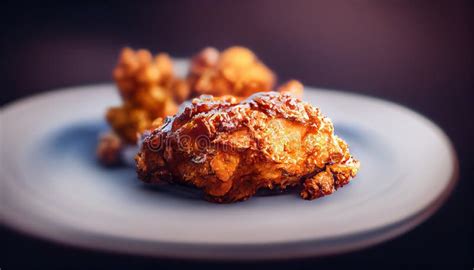 Crispy Kentucky Fried Chicken In A Wooden Table Generative Ai Stock
