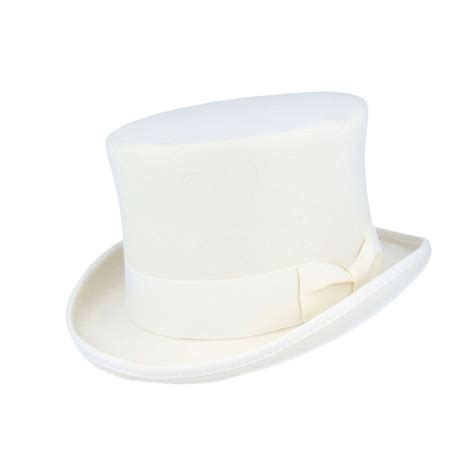 White Top Hat Elegant Wedding And Formal Wear Accessory Classic Stovepipe
