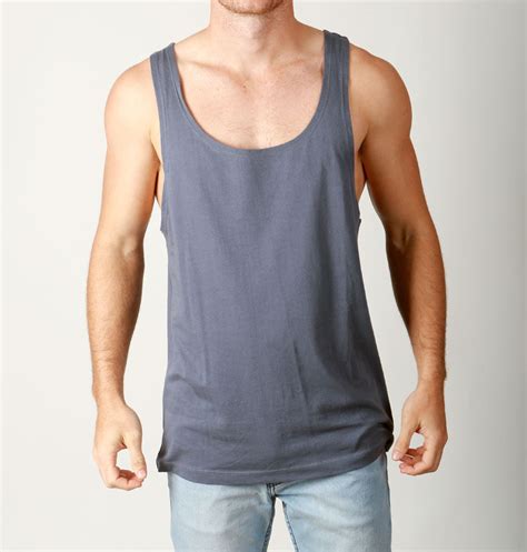 Mens Premium Singlets Loose Fit Tanks Casual Plain Blank Bodybuilding