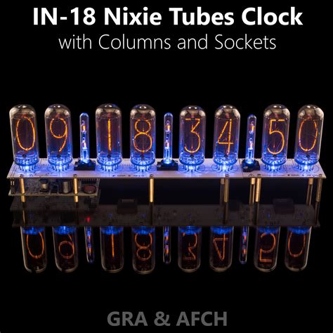 IN 18 Nixie Clock With Sockets And Dots SMF RGB USB Tunes Tubes