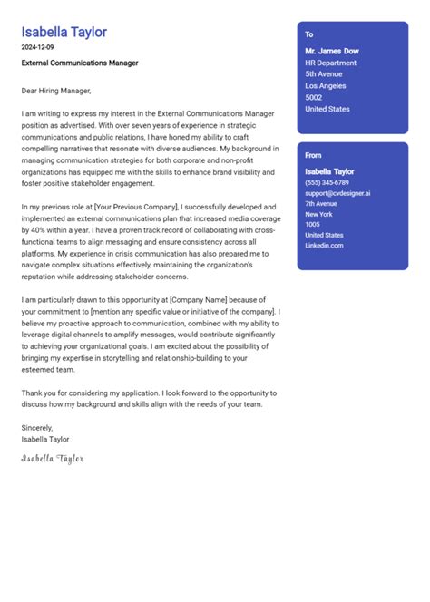 16 Communications Director Cover Letter Examples And Templates For 2025