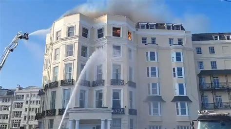 Firefighters Tackle Blaze At Prominent 200 Year Old Hotel On Brighton
