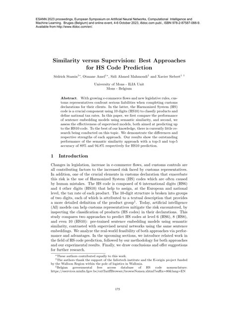 Pdf Similarity Versus Supervision Best Approaches For Hs Code Prediction