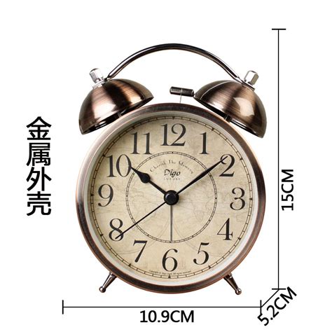 美式闹钟静音复古闹铃学生床头超大机械打铃起床神器座钟老式台钟 虎窝淘