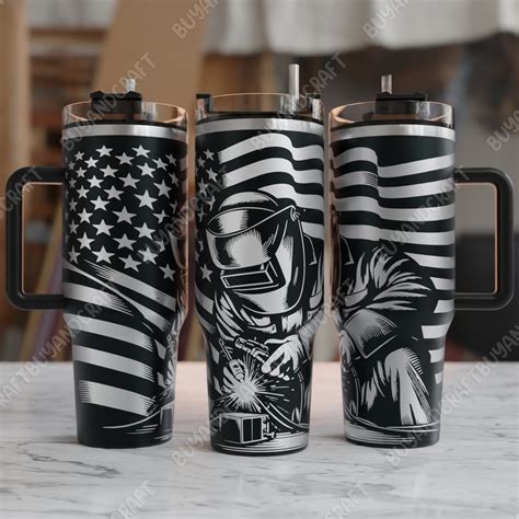40oz Tumbler Wrap Welder Tumbler Laser Design Tumbler Laser Engraved
