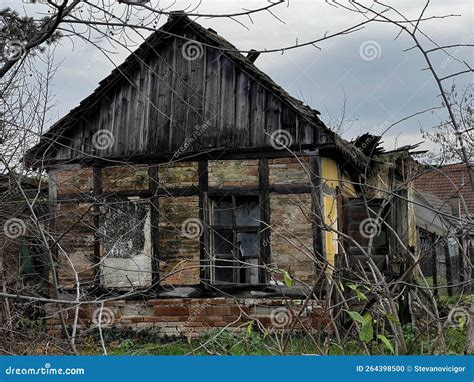 Old Timeworn Rustic House Typical Architectural Style For 19th Century